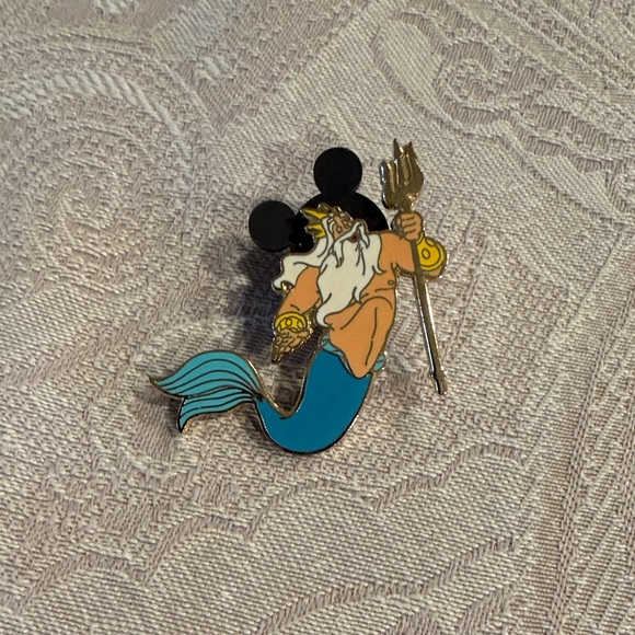 Disney | Jewelry | Disney King Triton Pin The Little Mermaid With Blue ...